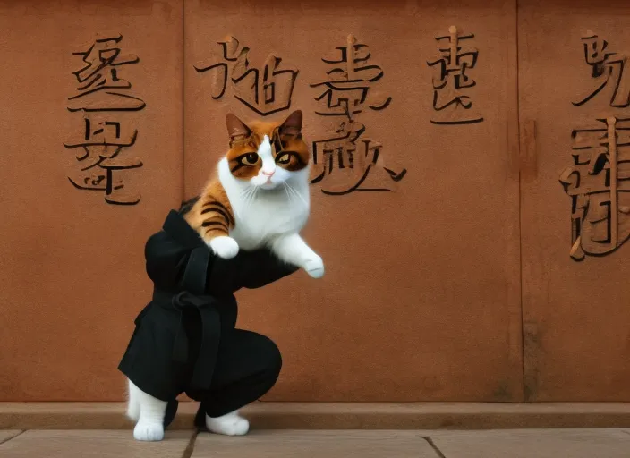 A cat wearing a martial arts... | Image by buzhi