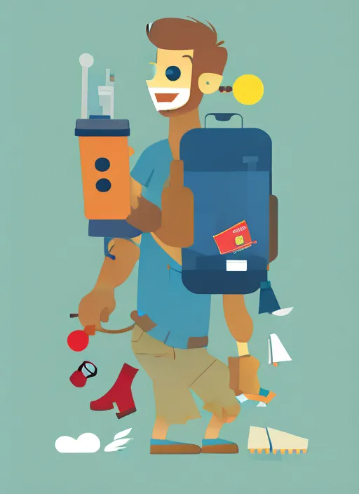 A man exploring the world , vector | Image by DynamicBanana