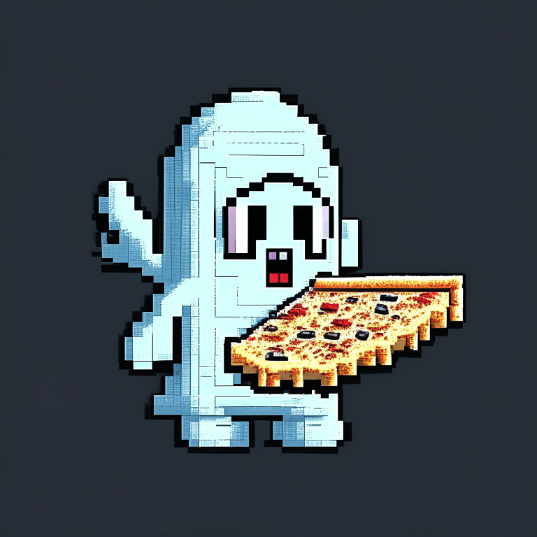 an 8-bit ghost with a beanie,... | Image by DurableScholar