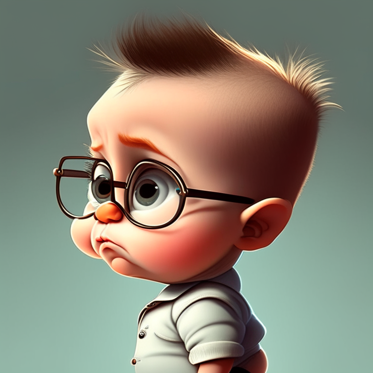Smart baby,cartoon,profile picture | Image by SerenePanda