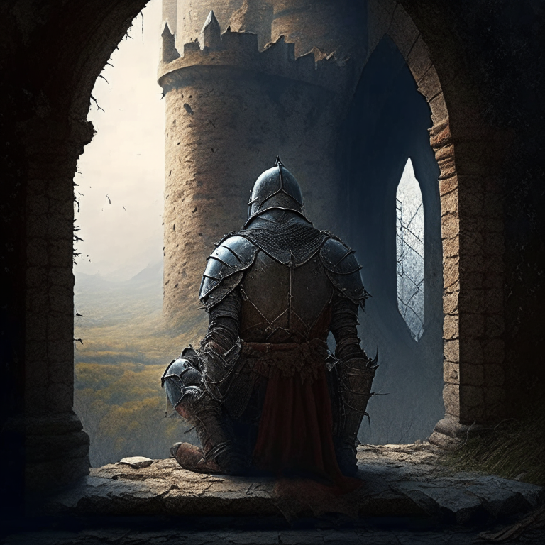 a warrior waiting in a castle | Video by OysterQualified