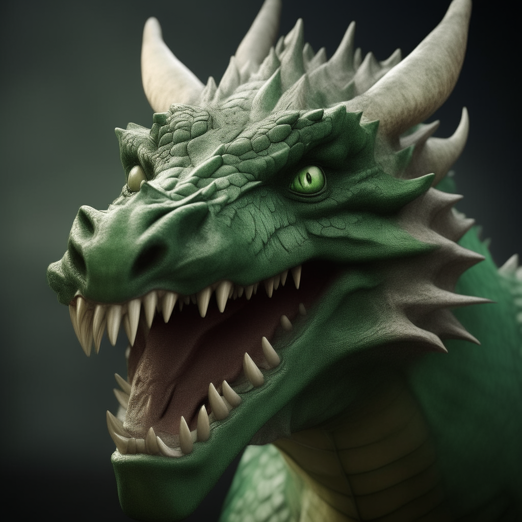 A headshot of a green dragon... | Image by InvestigatorUnique