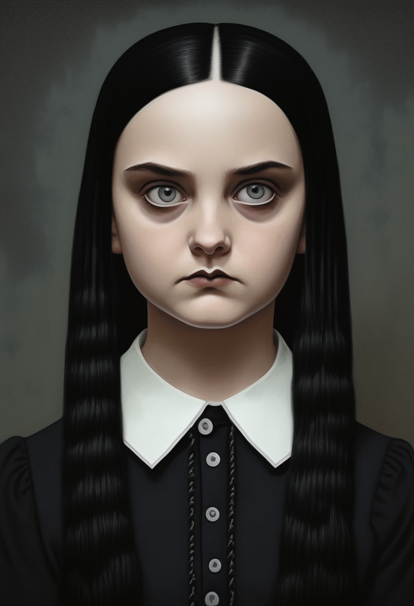 Portrait painting of Wednesday... | Image by SurrealCow