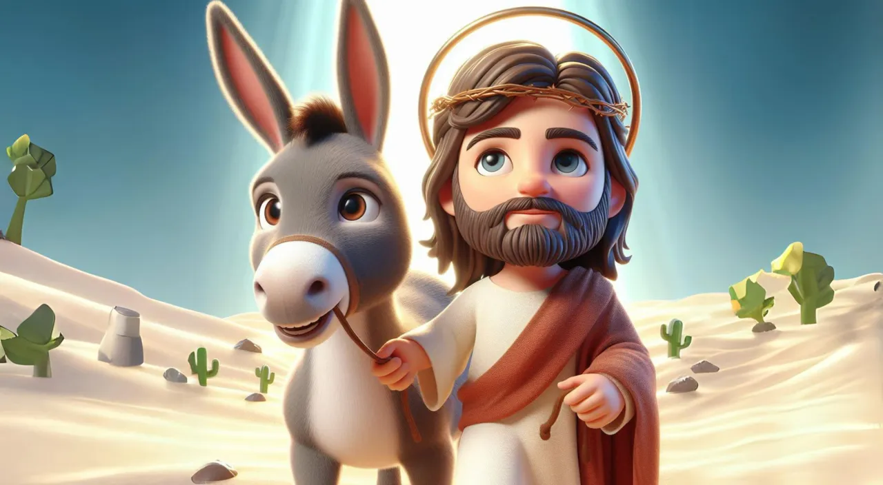 a donkey and jesus in a cartoon... | Video by StylishPsychologist4